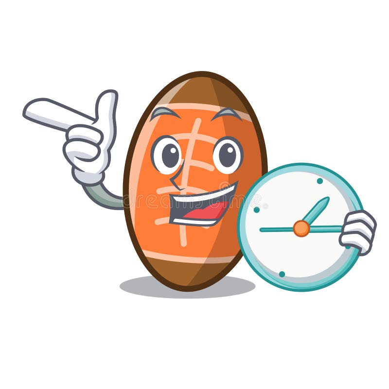 Waiting Rugby Ball Mascot Cartoon Stock Vector - Illustration of happy ...