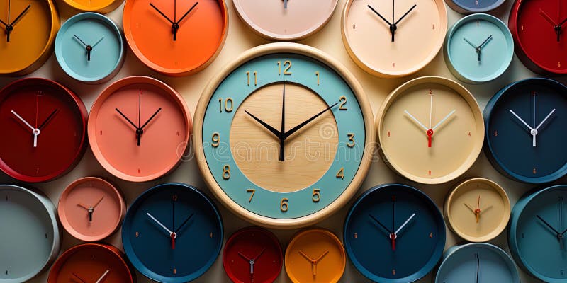 Clock Scraps with Bright Color Dials, Giving the Image of Playfulness ...