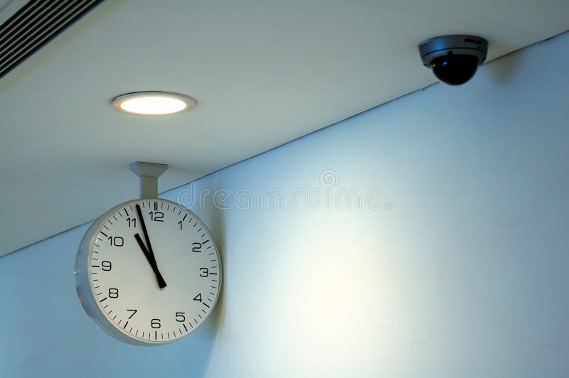 Clock and security camera stock image. Image of watch - 2819175