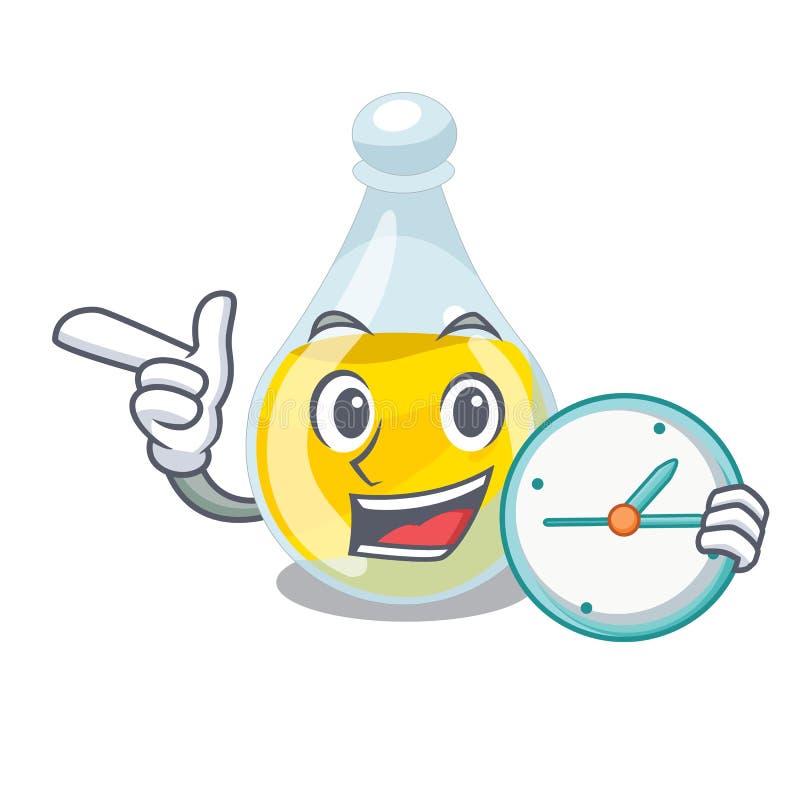 With Clock Sesame Oil Isolated with the Cartoon Stock Vector ...
