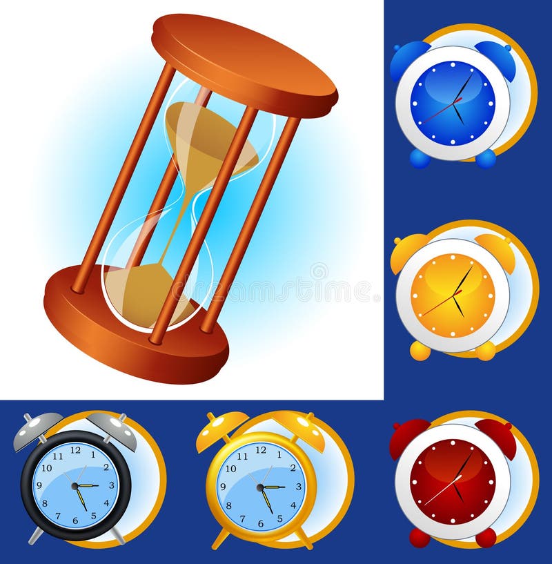 Clock set stock vector. Illustration of painting, reflection - 8581634