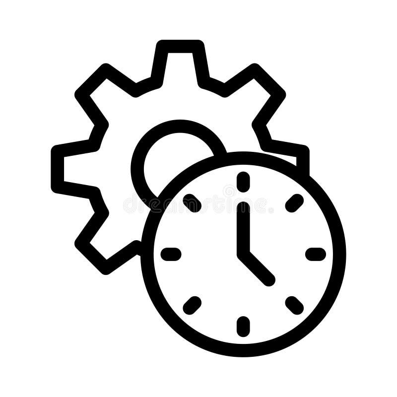 Clock Setting Vector Thin Line Icon Stock Vector - Illustration of icon ...