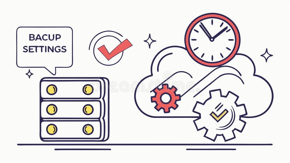 Clock & Settings Icons, Time Management Interface Graphic Vector Design ...