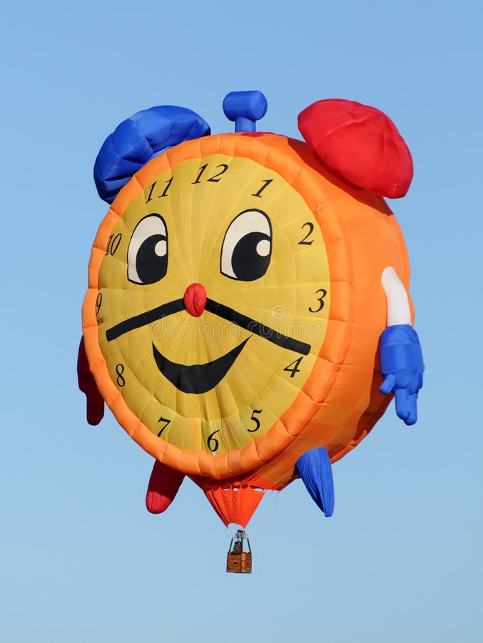 Clock Shaped Hot Air Balloon Stock Image - Image of happy, alarm: 255351527