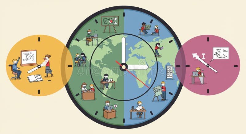 A Clock-shaped Infographic Illustrates Different Stages of Work and ...