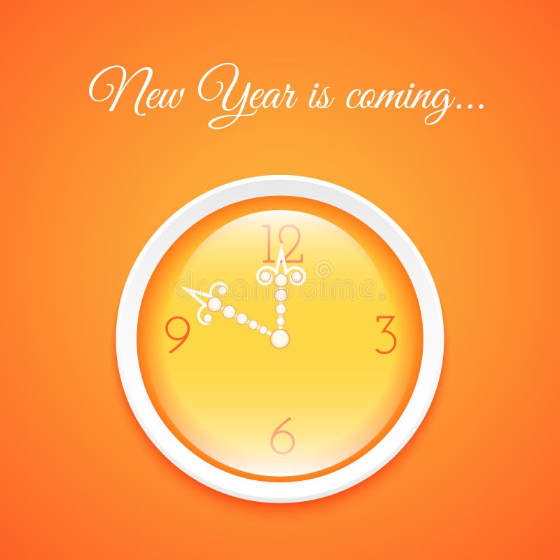 Clock show a midnight stock vector. Illustration of greeting - 35512198