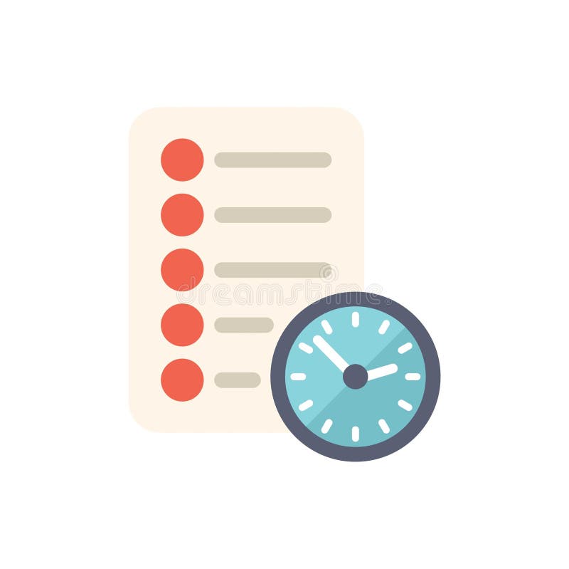 Clock Showing Deadline of Tasks on To Do List Stock Illustration ...