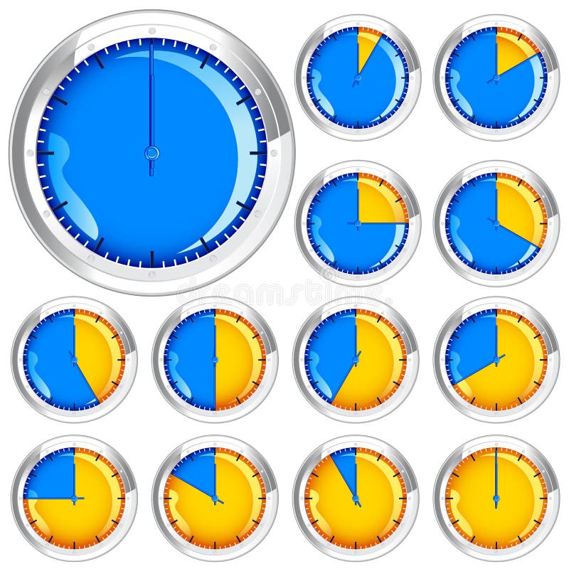 Clock Showing Different Time Stock Vector - Illustration of number ...