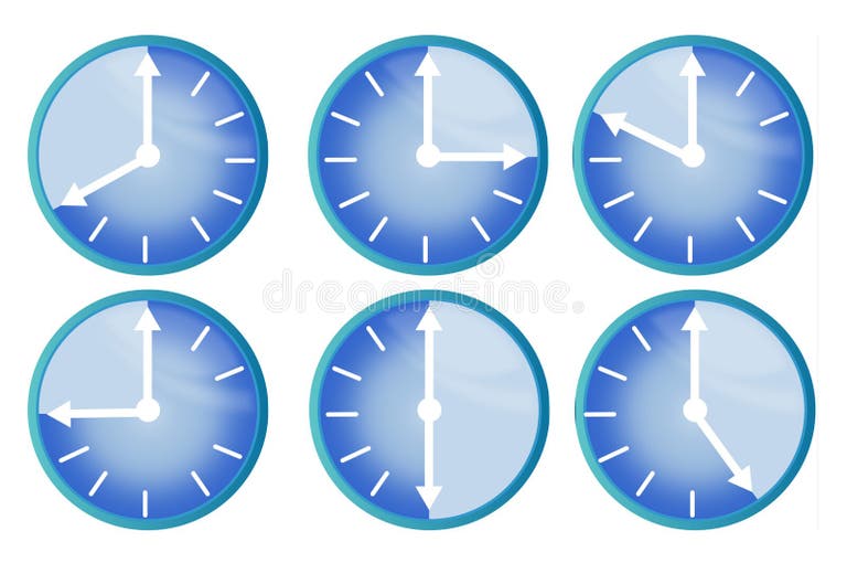 Clock Different Times Stock Illustrations – 270 Clock Different Times ...