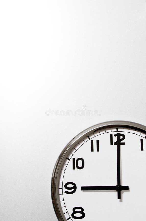 Clock showing nine o clock stock image. Image of beginnings - 186457497
