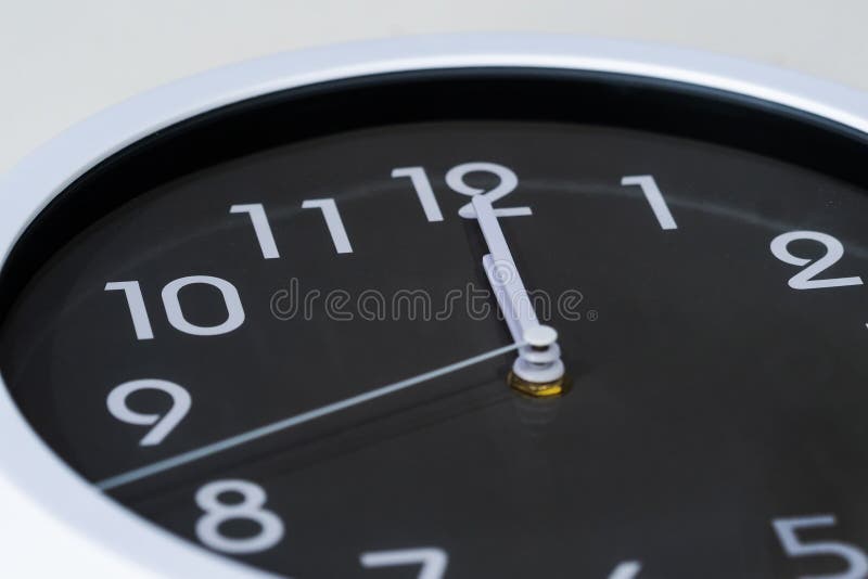 Clock showing at noon stock photo. Image of face, midnight - 125386492