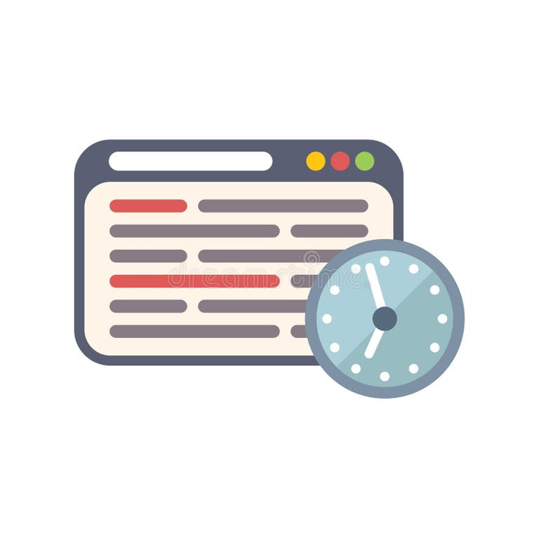 Clock Showing Speed of Website Loading Time Stock Illustration ...