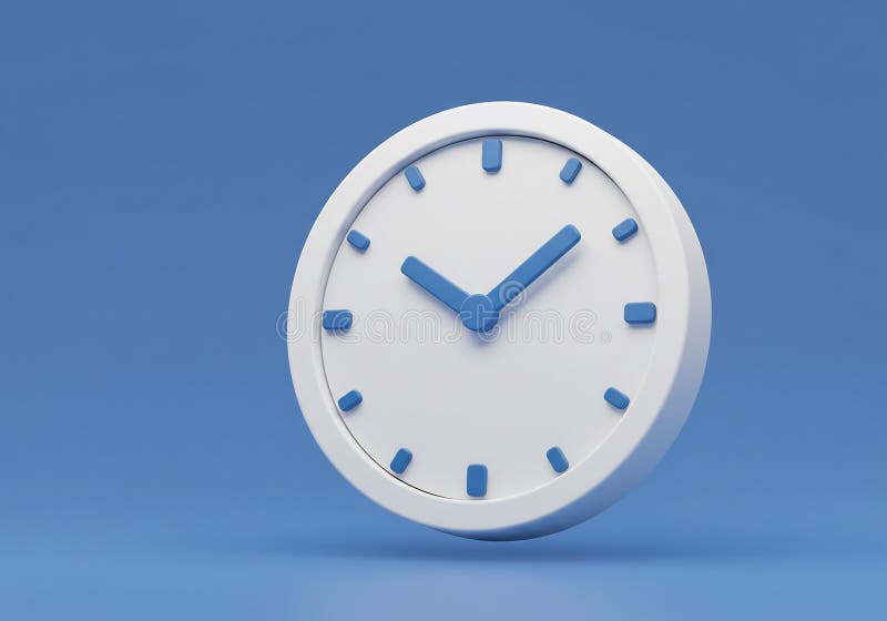 Clock Showing Time on Blue Background Time Management Concept Stock ...