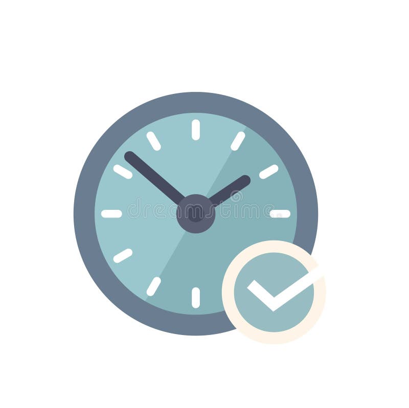 Clock Showing Time Passing with Check Mark Symbol Stock Vector ...