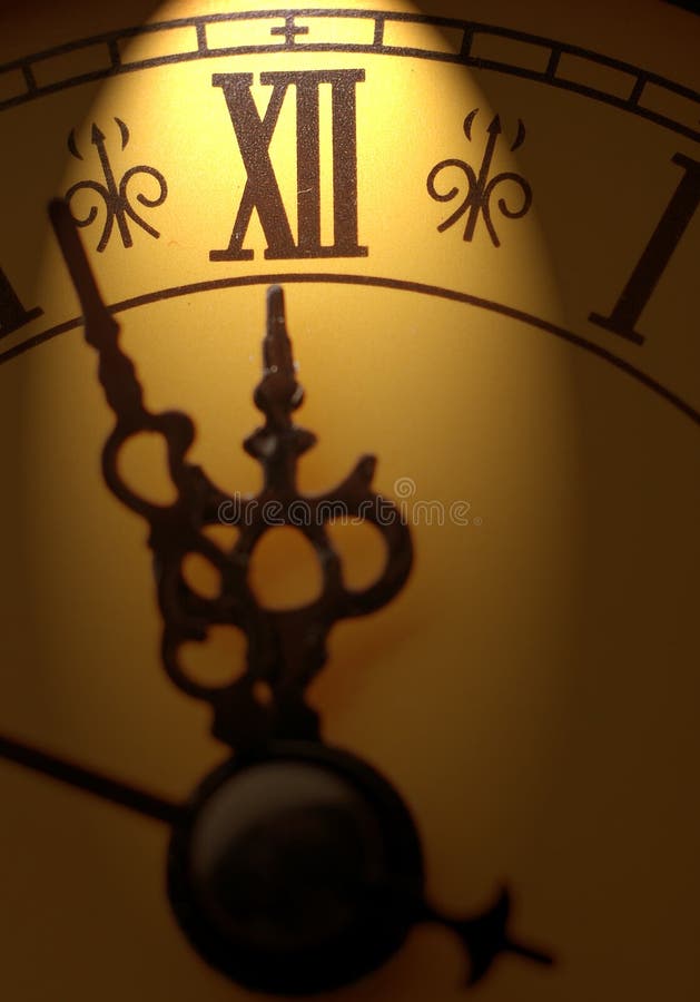 Clock Showing Time about Twelve Stock Photo - Image of numerals, watch ...