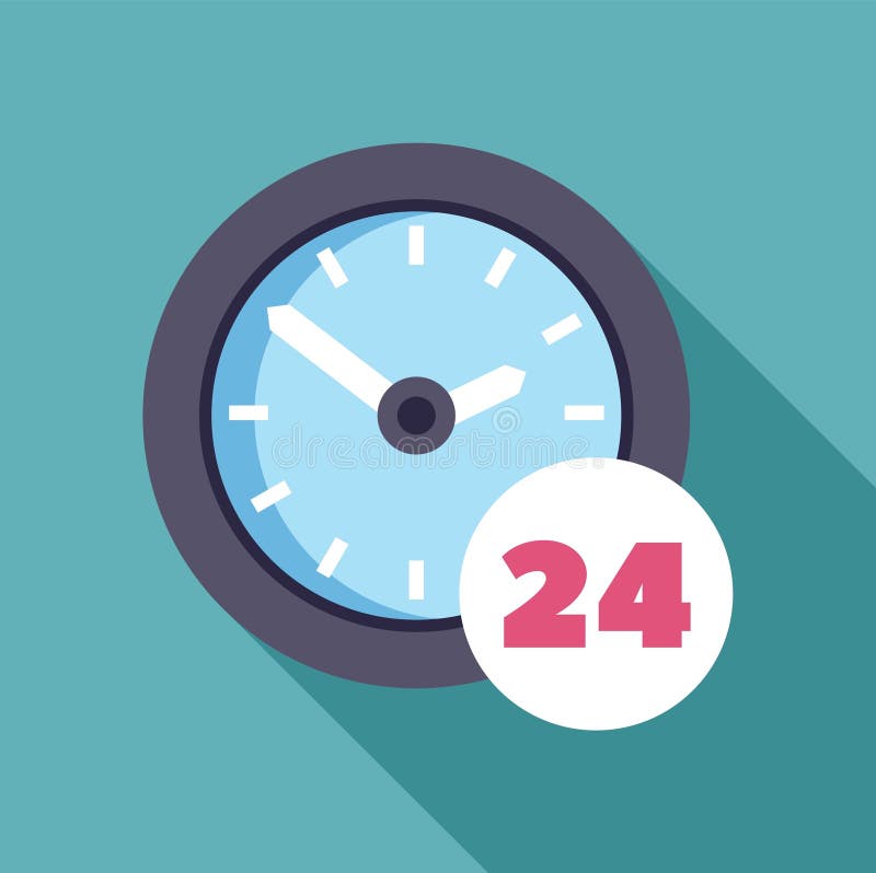 Clock Showing Twenty Four Hours Open Around the Clock Concept Stock ...