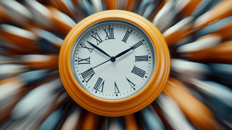 A Clock is Shown in a Blurry Picture with Many Objects, AI Stock Image ...