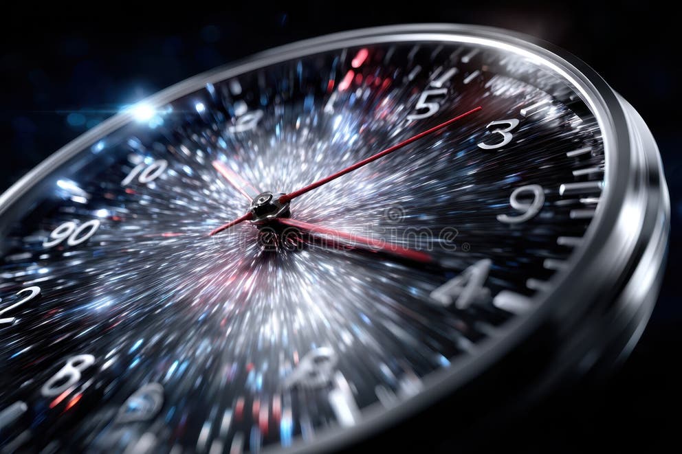 Time Warp Concept with Clock Displaying Artistic Motion Blur and ...
