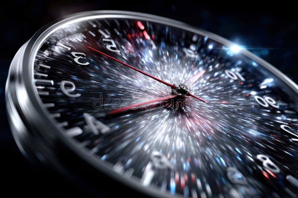 Time Warp Concept with Clock Displaying Artistic Motion Blur and ...