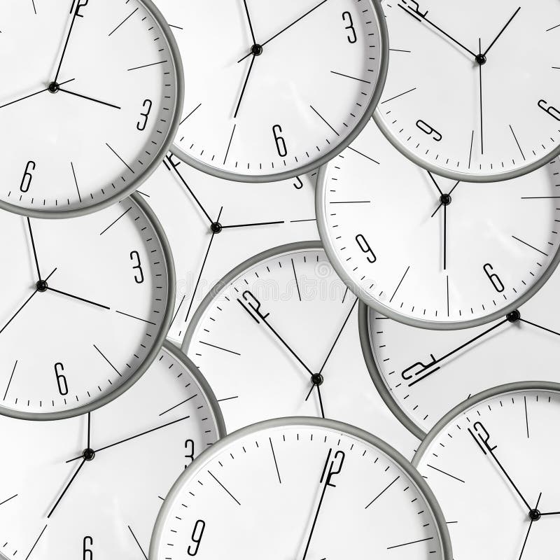Clock Shows Different Times. Time Concept. Close-up. Time Management ...