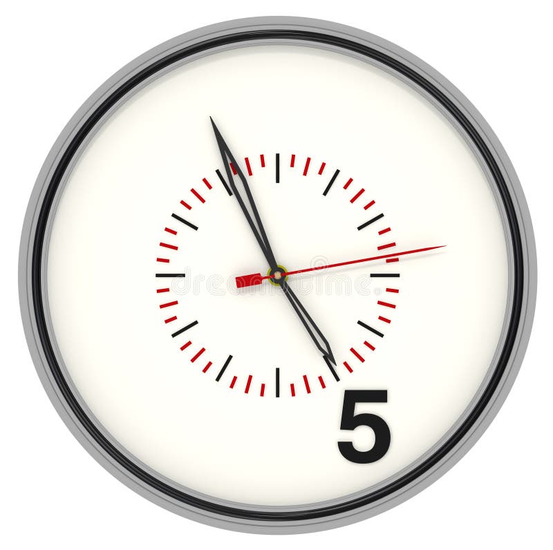 The Clock Shows the End of Working Hours Stock Illustration ...