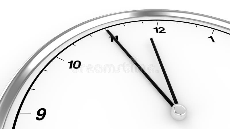 Clock Shows Five before Twelve Stock Illustration - Illustration of ...