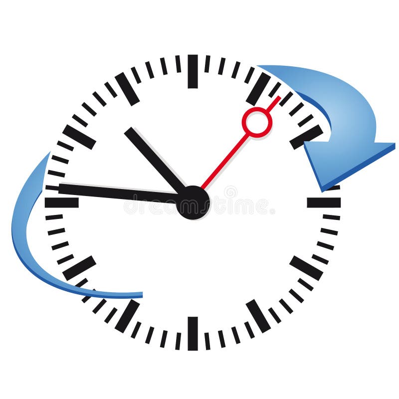 Clock Sign with Directional Arrow Stock Vector - Illustration of arrow ...