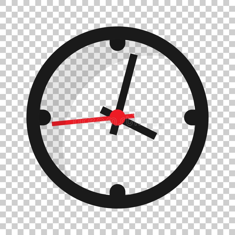 Clock Sign Icon in Transparent Style. Time Management Vector ...