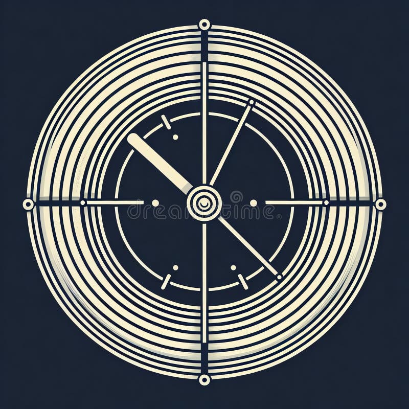 Clock a Simple Circle with Two Lines for the Hands Stock Illustration ...