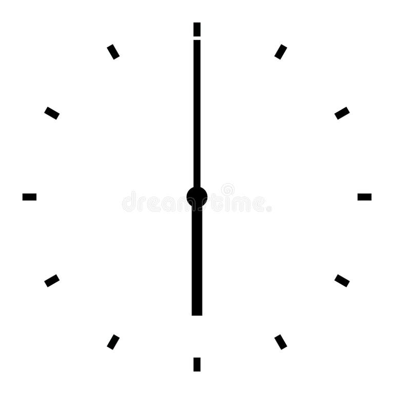 Clock at six stock vector. Illustration of hour, watch - 282808974