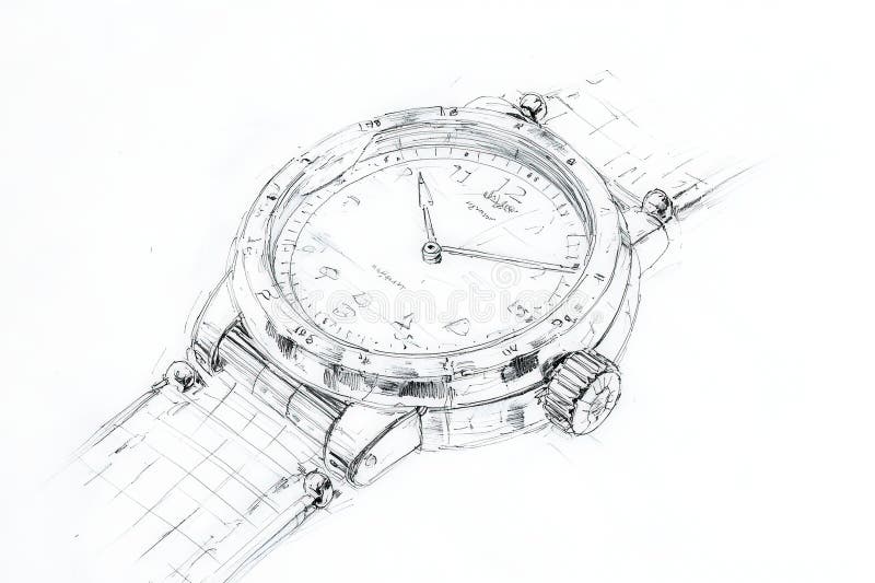 Clock Sketch: a Classic Representation of a Clock, Emphasizing Its ...