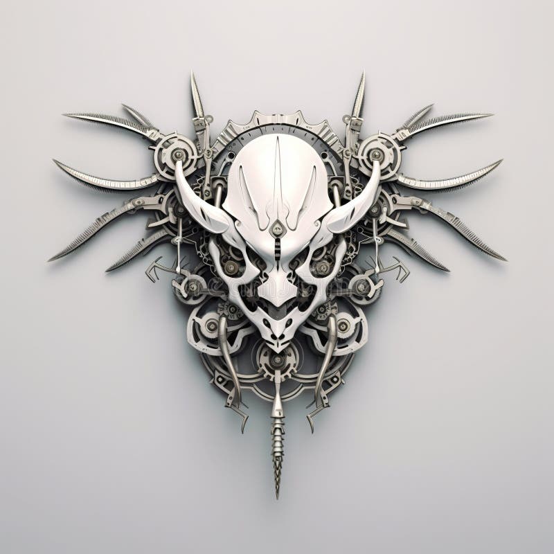 A Clock with a Skull and Horns on it. Generative AI Image. Stock ...
