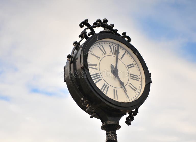 Clock in the sky stock image. Image of metal, time, clock - 71962365