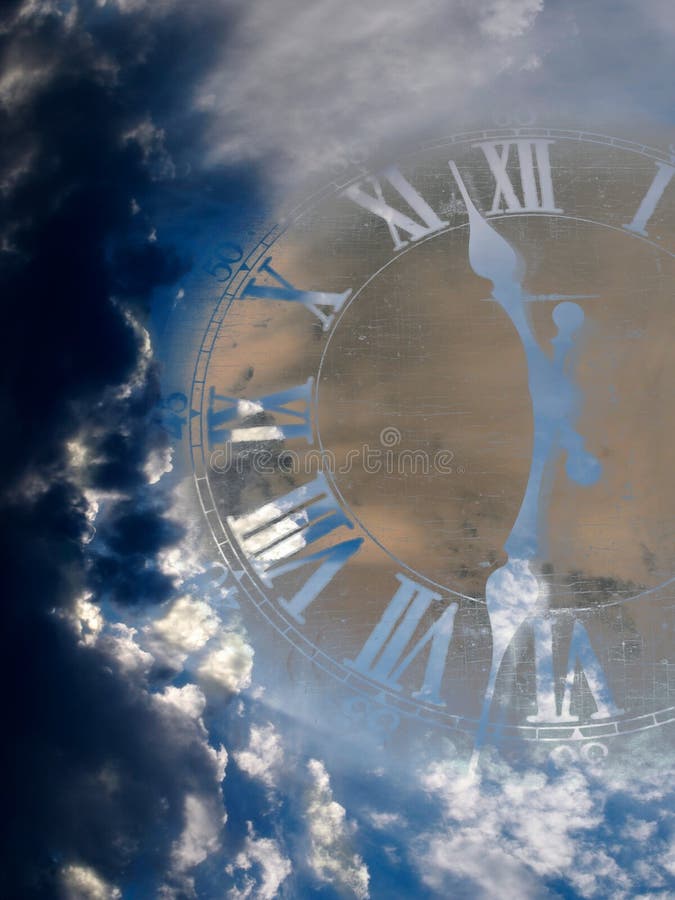 Clock and Sky stock image. Image of face, keeping, hands - 26576489