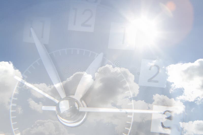 Clock in sky stock image. Image of travel, change, countdown - 100295589