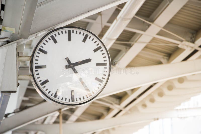 Clock at the Sky Train Station Stock Image - Image of modern ...