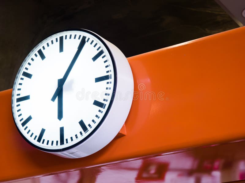 Clock on Skytrain Station in Bangkok Stock Image - Image of railroad ...