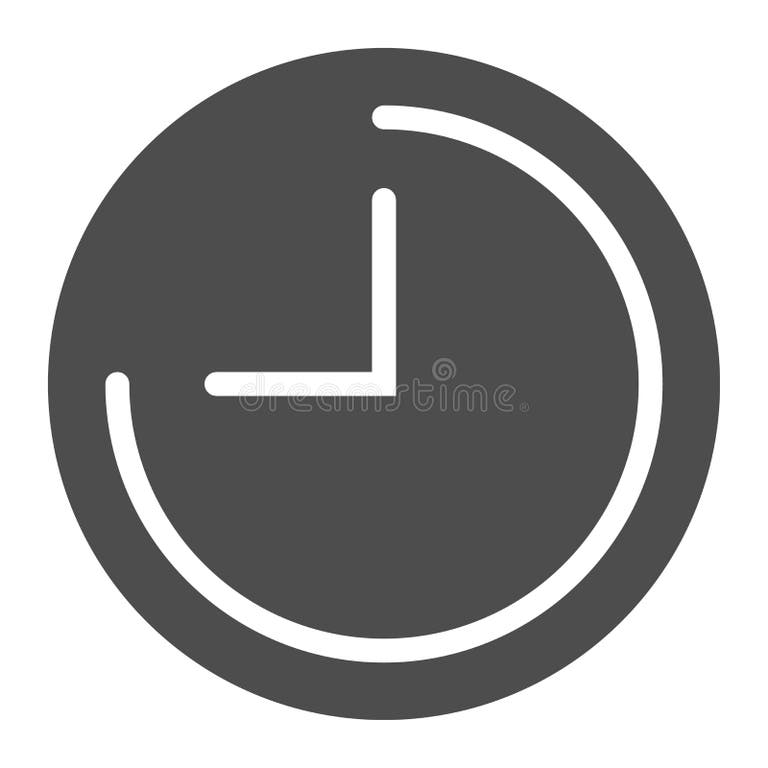 Clock Solid Icon. Time Vector Illustration Isolated on White. Dial ...