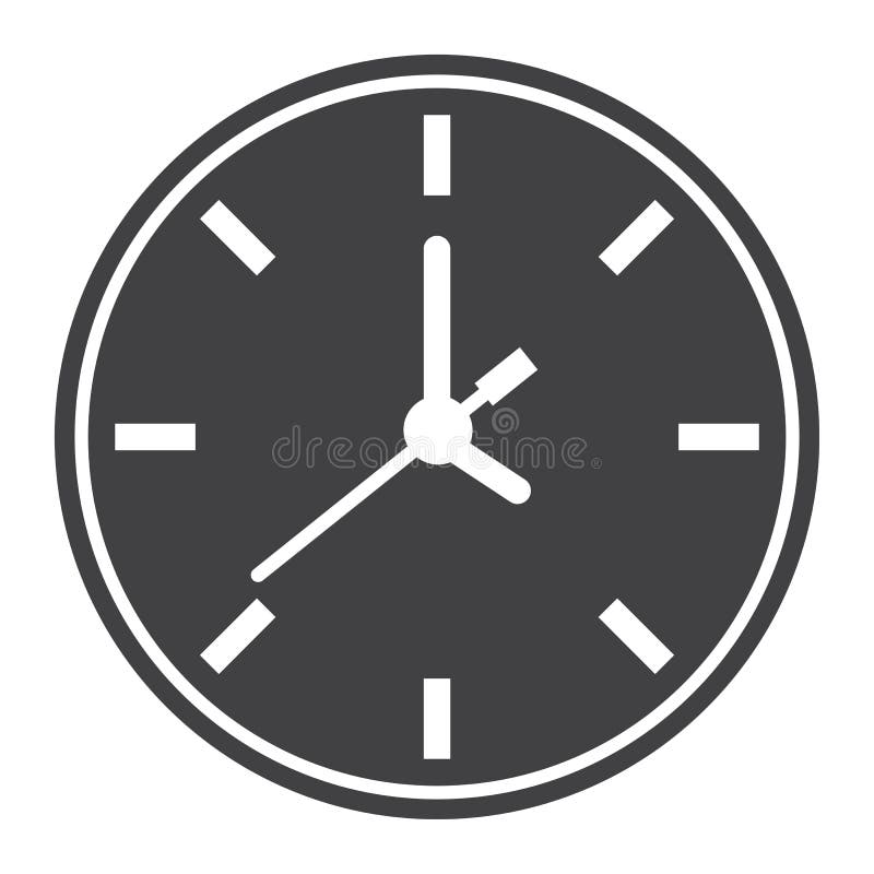 Clock Solid Icon, Time and Website Button Stock Vector - Illustration ...