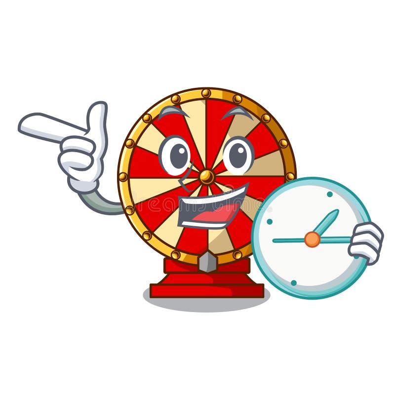 With Clock Spinning Wheel Toy Isolated the Character Stock Vector ...