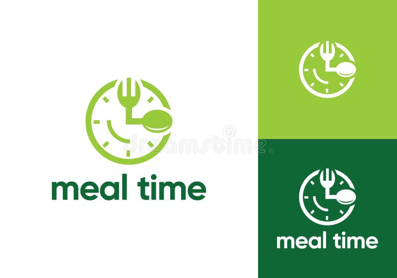Clock Spoon Fork Logo. Meal Time Food Restaurant Symbol Vector Design ...