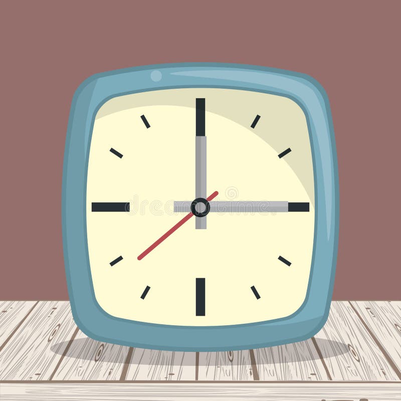 Clock Square Frame on Table Stock Vector - Illustration of frame ...