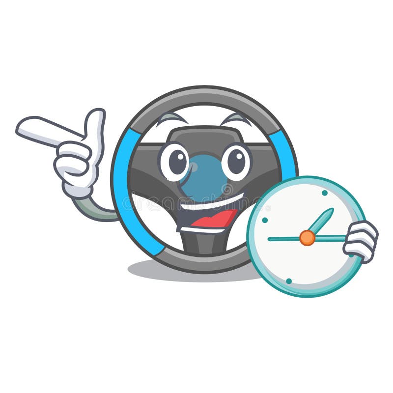 With Clock Steering Wheel in the Character Shape Stock Vector ...