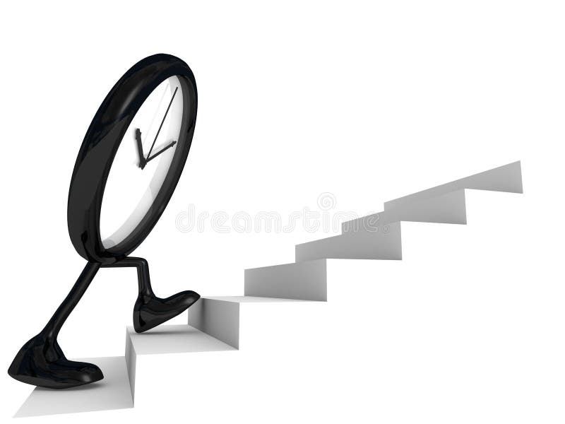 Clock on the Steps of the Side Stock Illustration - Illustration of ...