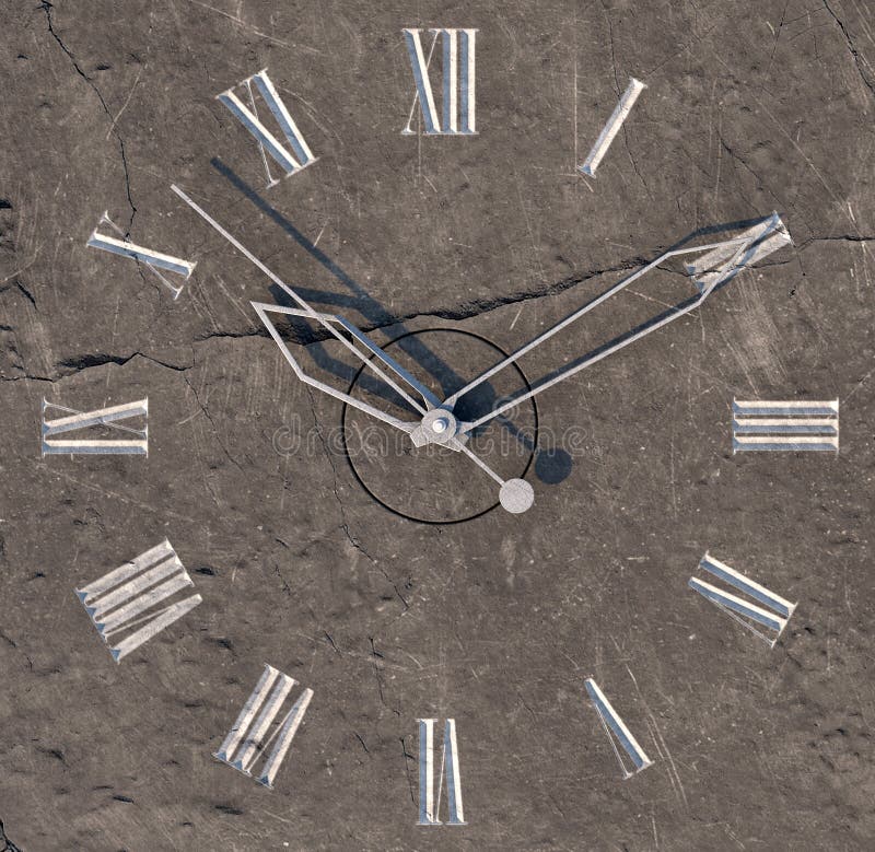 Clock on stone stock illustration. Illustration of history - 103940371