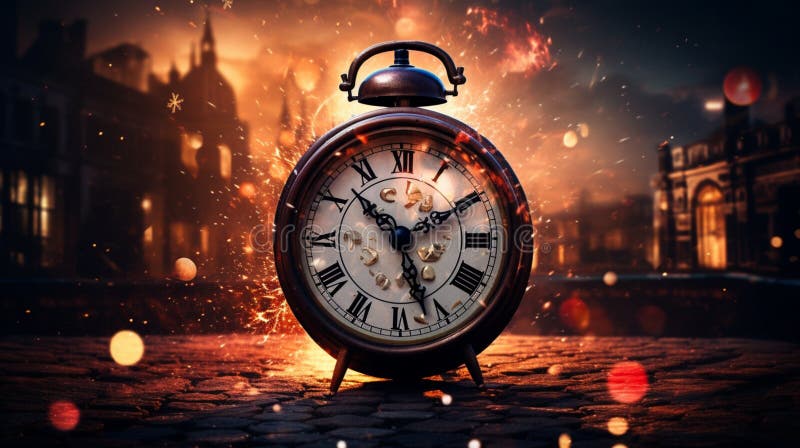 Clock Midnight Striking Stock Illustrations – 163 Clock Midnight ...