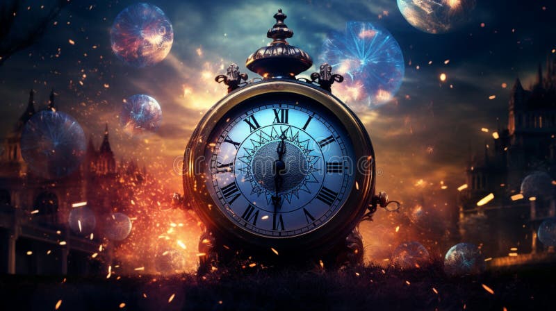 Clock Midnight Striking Stock Illustrations – 163 Clock Midnight ...