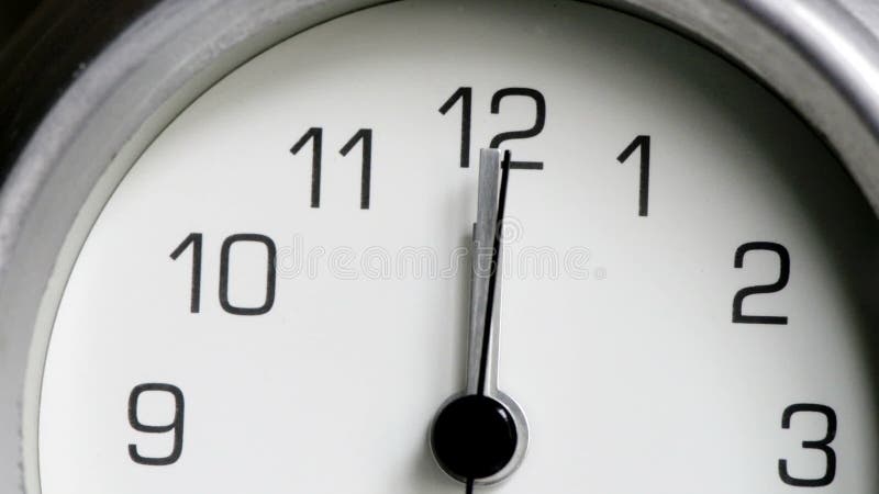 Clock Striking Midnight Noon Stock Video - Video of noon, face: 59495989