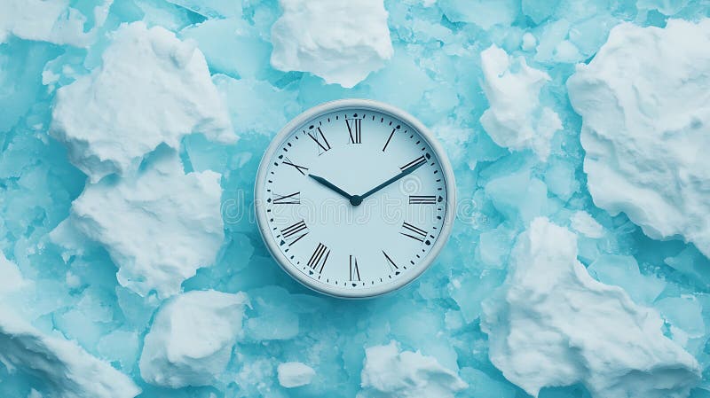 Clock Surrounded by Ice, Symbolizing Time and Cold Stock Image - Image ...