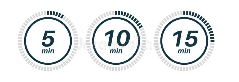 Clock Symbols, Stopwatch Signs, Timer Icons. Stock Vector ...